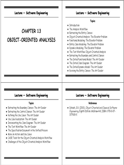 Object Oriented Analysis Pdf Use Case Class Computer Programming