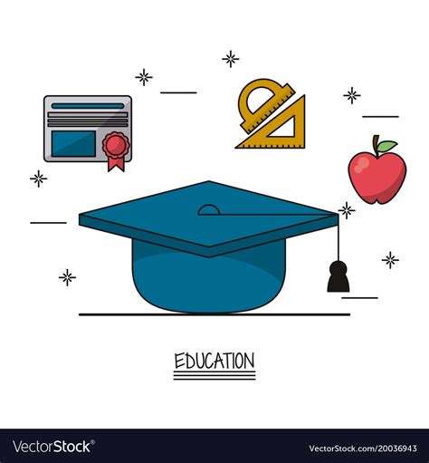White Background Poster Education Royalty Free Vector Image