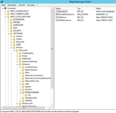 windows update server wsus manuell in registry konfigurieren thomas knoefel