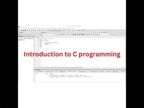Introduction To C Programming Lecture YouTube