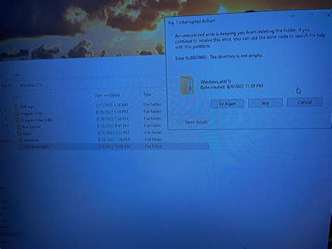 Windowsold Folder Cant Be Deleted Because The Directory Isnt Empty Can Someone Help Please