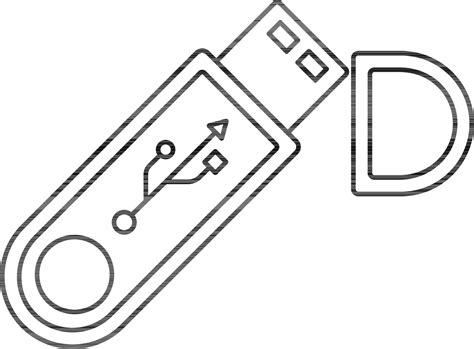Line Art Usb Flash Drive With Cap 24384918 Vector Art At Vecteezy