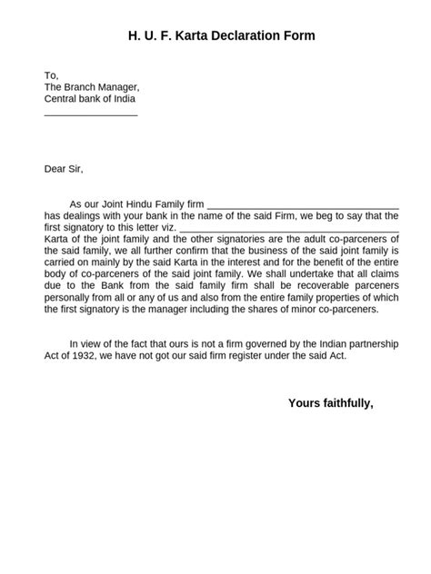 Huf Karta Declaration Form Pdf