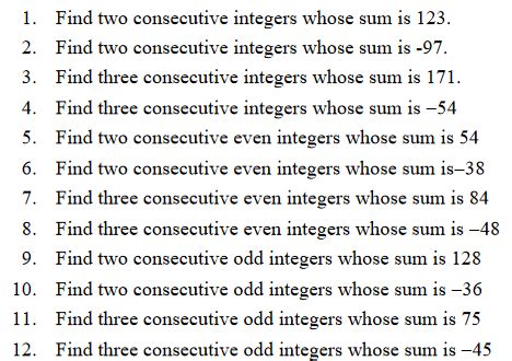 Free Consecutive Integer Problems Worksheet Download Free Consecutive Integer Problems