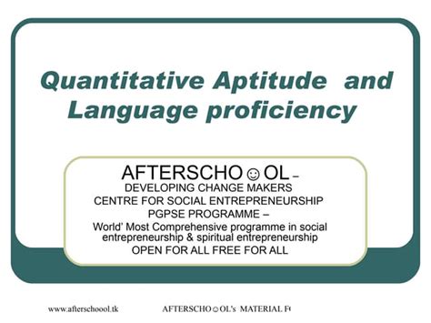 20 August Quantitative Aptitude And Language Proficiency Business Mathematics Pps