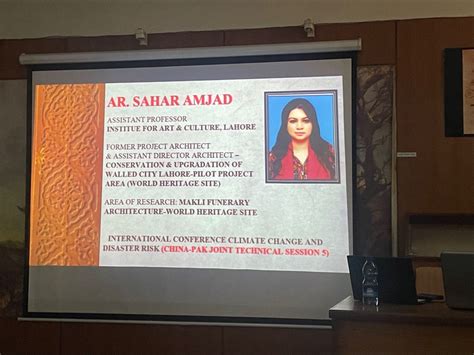 Ar Sahar Amjad On Linkedin Pakistan Presenter Internationalconference