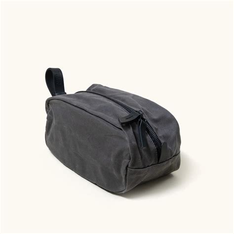 Drifter Dopp Kit Slate Grey Waxed Canvas Iron Shop Provisions