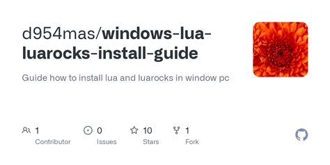 github d954mas windows lua luarocks install guide guide how to install lua and luarocks in