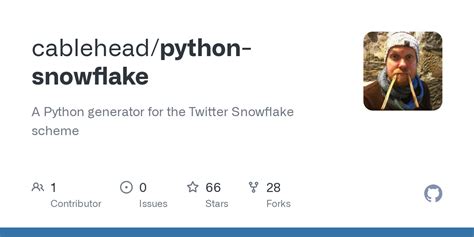 Github Cablehead Python Snowflake A Python Generator For The Twitter Snowflake Scheme