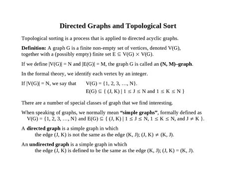 Directed Graphs And Topological Sort Algorithm Analysis And Design