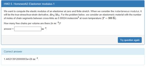 Solved We Want To Compute The Elastic Modulus Of An Chegg