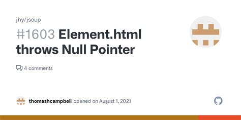 Element Html Throws Null Pointer Issue 1603 Jhy Jsoup GitHub