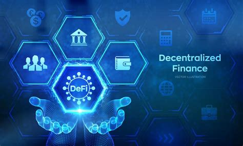 Premium Vector Defi Decentralized Finance Blockchain Decentralized Financial System Business