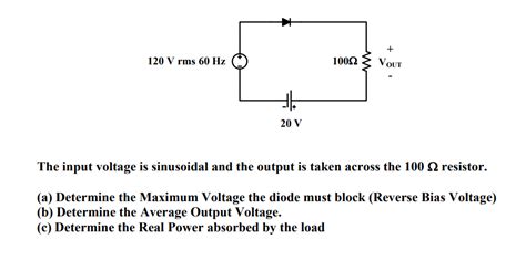 Solved The Input Voltage Is Sinusoidal And The Output Is Chegg