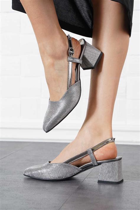 Moda Pie Nlade Arka Açık Kadın Topuklu Sandalet Platin Sim Fiyatı Yorumları Trendyol