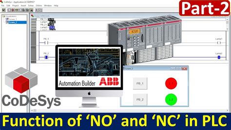 abb plc programming normally close contact and holding concept explained in ladder language