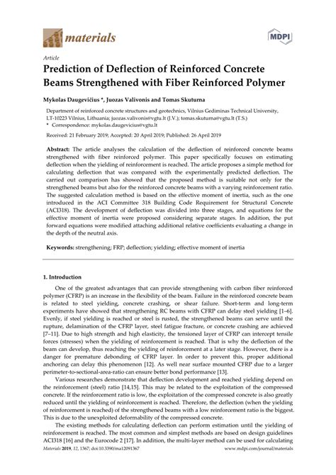 pdf prediction of deflection of reinforced concrete beams
