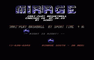 CSDb Omni Play Basketball By Mirage 1989