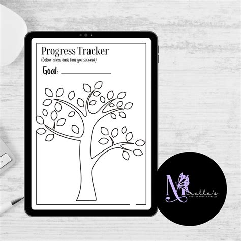 Progress Tracker Printable Tree Instant Download Goals Tracker
