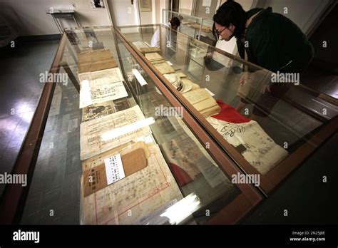 In This April 29 2015 Photo Visitors Look At The Belongings Of