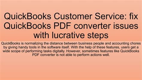 QuickBooks Customer Service Pptx