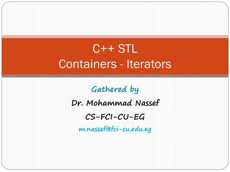 Ppt C Stl Containers Iterators Powerpoint Presentation Free
