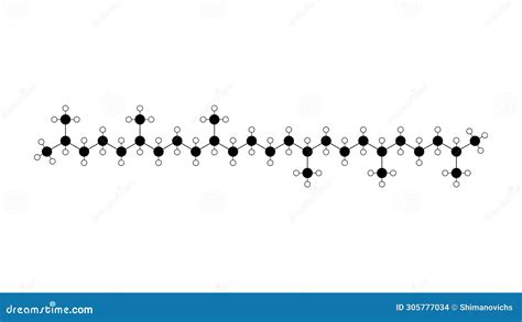Squalane Molecule Structural Chemical Formula Ball And Stick Model Isolated Image Hydrocarbon
