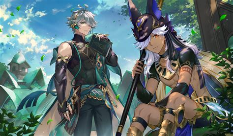 Cyno And Alhaitham Genshin Impact Drawn By Darkavey Danbooru