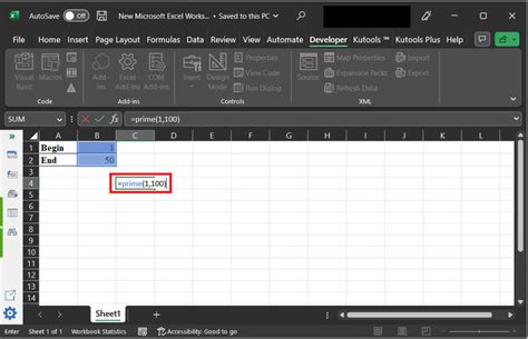 How To Generate All Prime Numbers Between Two Given Numbers In Excel