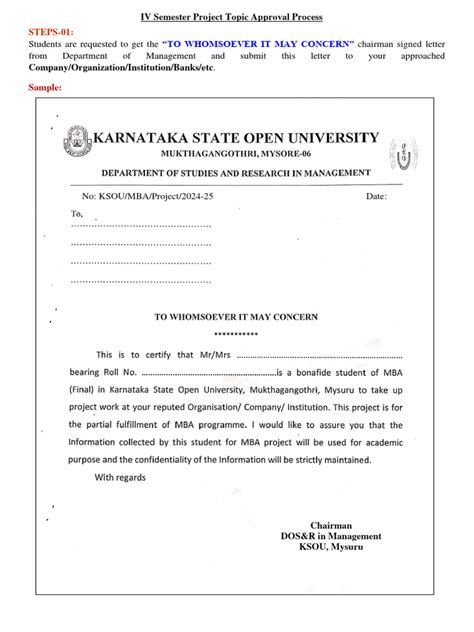 Project Approval Process For Mba Students Pdf Finance And Money