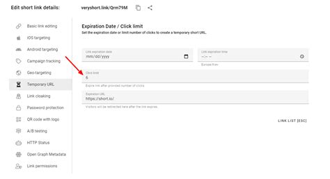How To Apply Link Expiration By Clicks