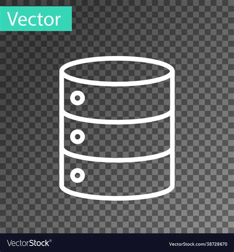White Line Server Data Web Hosting Icon Isolated Vector Image