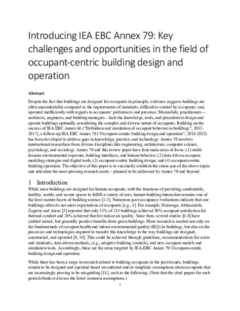 Pdf Introducing Iea Ebc Annex 79 Key Challenges And Opportunities In