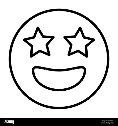 Superstar Emoticon With Starry Eyes Icon Vector Star Emoji Sign For Graphic Design Logo