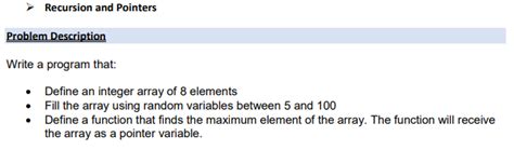 Solved Recursion And Pointers Problem Description Write A