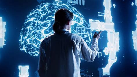 Premium Photo Experienced Admin Looking At Hologram Of Artificial Intelligence Cognitive