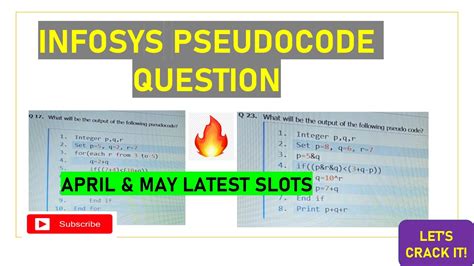 Infosys Pseudocode Questions Answers Infosys Pseudocode Coding