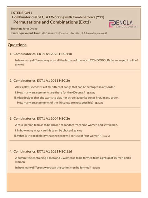 Permutations And Combinations 1 1 Pdf Combinatorics Discrete Mathematics