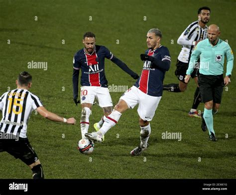 Neymar Jr Leandro Paredes Of Psg During The French Championship Ligue