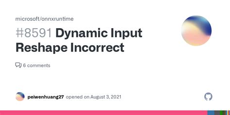 dynamic input reshape incorrect · issue 8591 · microsoft onnxruntime
