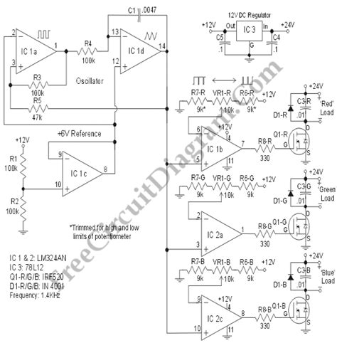 PWM RGB Controller Electronic Circuit Diagram