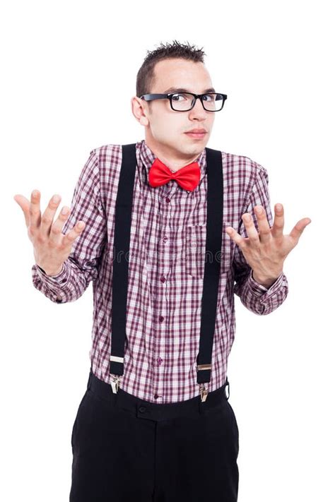 Nerd Man Explaining Stock Image Image Of Person Gesture