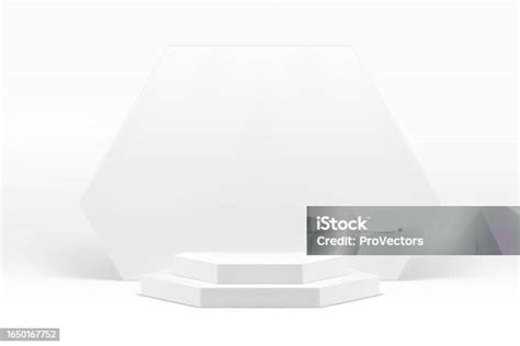 흰색 3d 연단 파스텔 계단 받침대 육각형 벽 배경 사실적인 벡터 0명에 대한 스톡 벡터 아트 및 기타 이미지 0명 Fashion Show 가정의 방 Istock