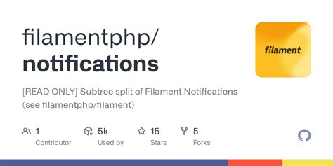 Github Filamentphpnotifications Read Only Subtree Split Of The Filament Notifications See