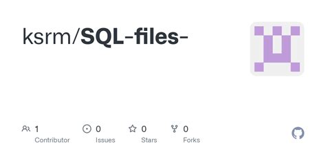 Sql Files Kcc Sample Database Bak At Main · Ksrm Sql Files · Github