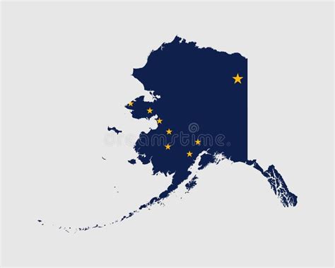 Alaska Map Flag Map Of Alaska Usa With The State Flag Of Alaska Stock Vector Illustration Of
