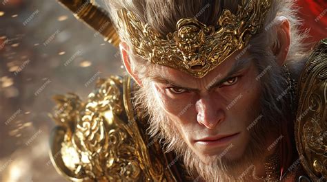 Chinese Mythological Journey To The West Character Sun Wukong Illustration Wallpaper Premium
