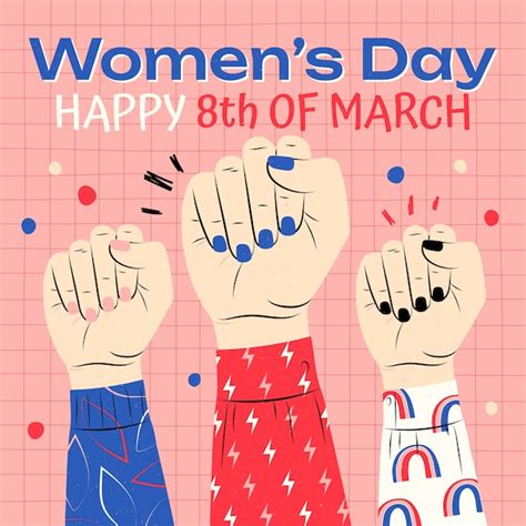 국제 여성의 날을 위한 플랫 인스타그램 게시물 모음 무료 벡터