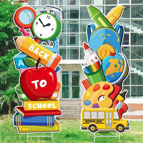 8pcs Back To School Yard Signs First Day Of School Yard