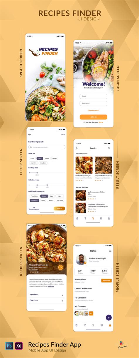 Recipes Finder App UI Design Behance Recipes Finder App UI Design Behance